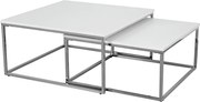 Konferenční stolky, set 2 ks, chrom/bílá, ENISOL TYP 1