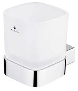 Nimco Kibo - Pohárek na kartáčky a pastu s držákem, matné sklo/chrom Ki 14058C-26