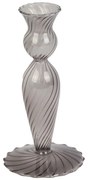 Šedý skleněný svícen PT LIVING Swirl, výška 17 cm
