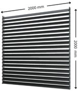SAMKIT SET pro venkovní žaluzie z hliníku RAL 7016 (antracitová): V:2000, Š:2000mm