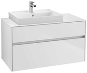 Villeroy & Boch Collaro - Umyvadlová skříňka, 100x55x50 cm, 2 zásuvky, Glossy White C01700DH