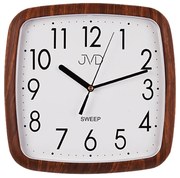 JVD Netikající tiché nástěnné hodiny v imitaci tmavého dřeva JVD quartz H615.6