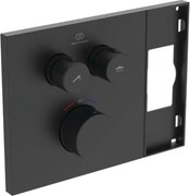 Ideal Standard Ceratherm Navigo Solos - Termostatická baterie pod omítku, pro 2 spotřebiče, hedvábná černá A7894XG