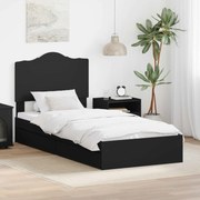 Postel s úložným prostorem Černá 90 x 190 cm Kompozitní dřevo 3413549