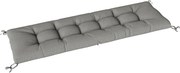 Outsunny polštář na lavici — polštář na lavici a lehátko se zavazovacími pásky, ochrana UV50+, výplň s pomalým návratem, 198×65×13 cm, světle šedý | A