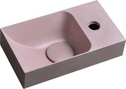 Sapho Sapho, PICCOLINO betonové umyvadlo 30,8x17cm, baterie vpravo, růžová mat, PK30521