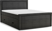 Antracitová boxspring postel s úložným prostorem 200x200 cm Fresco – Maison de Rêve