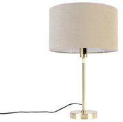 Stolní lampa zlatá nastavitelná s odstínem světle hnědá 35 cm - Parte