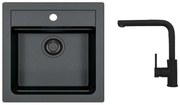 Alveus - Set dřezu Atrox 20 a baterie Zeos-P, deep black SETA25638