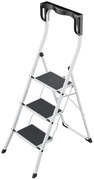 Ocelové skládací schůdky Hailo Comfortline 3 stupně K75 bílé, 999000495749