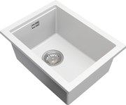 Gamma Decor 3850, 1-komorový granitový dřez 380x500x207 mm, bílá, GMA-ZLE000158