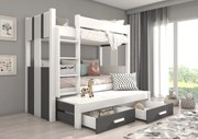 ADRK Furniture Třílůžková patrová postel ARTEMA 200x90