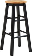 Černá/v přírodní barvě barová stolička z kaučukového dřeva (výška sedáku 74 cm) Chester – Premier Housewares