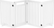 PawHut Volně stojící bariéra pro psy s nohami 240 x 81 cm Dřevěná brána, schodišťová bariéra, ochranná brána pro dveře, schodišťová brána pro schody,