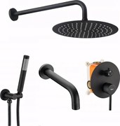 Rea Lungo - podomítkový vanový set se sprchou + box P6300 - komplet sada, černá, REA-P4112