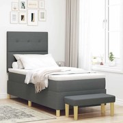 Postel s boxspringem s čelo Tmavě šedá 200 x 80 cm textil 3344255