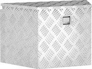 HOMCOM Přívěsná toolbox, Hliníková úložná skříň, Integrovaný zámek s klíči, Trapezoidní tvar, pro dodávky, přívěsy, 73,7 x 41 x 46 cm, Stříbrná | Aoso