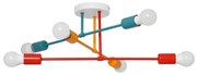 Přisazený lustr CAMBRIDGE 6xE27/20W/230V modrá/červená/oranžová
