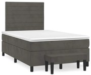 Box spring postel s matrací tmavě šedý 120x190 cm samet