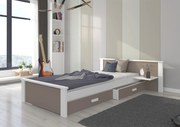 ADRK Postel ALDEX Shelf, CH-Alde-Sh-W+T-190-E1965, 180x80 cm s policí, bílá/truffle