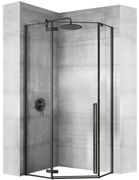 Pětiúhelníkový sprchový kout REA DIAMOND 90x90 cm, černý matný/transparent - bez vaničky