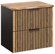 Závěsná skříňka Casad Nature s deskou 60 cm dub wotan/černá