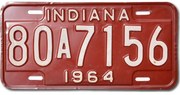 Americká SPZ Indiana 1964 Red 80A7156