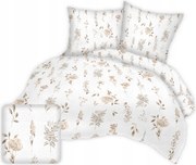 Povlečení z kůry 220x200 bílá béžová květinová louka