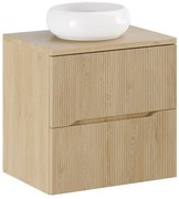 Závěsná skříňka Nordic Wiki s deskou a umyvadlem 60 cm dub cremona