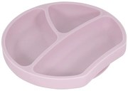 Světle růžový silikonový dětský talíř 19x20,5 cm – Kindsgut