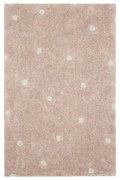 Světle růžový pratelný ručně tkaný bavlněný dětský koberec 100x150 cm Mini Dot Rose – Lorena Canals