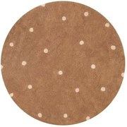 Lorena Canals, Kusový koberec Dot Chestnut kruh, 140x140, hnědá, dětský pokoj