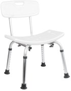 BISK Erga Handicap PRO, obdélníková židle do koupelny se zádovou opěrou 495x545x840 mm, bílá, ERG-07657