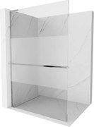 Mexen Kioto+ L, sprchová zástěna Walk-In s poličkou a věšákem 100 x 200 cm, 8mm čiré sklo-námraza, chromový profil, 800-100-123-01-35