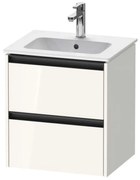 Duravit Ketho.2 - Umyvadlová skříňka 55x51x42 cm, 2 zásuvky, lesklá bílá K25261022220000