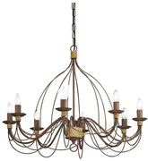 Ideal Lux - Lustr na řetězu CORTE 8xE14/40W/230V pr. 80 cm měď
