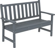 Outsunny 2místná odolná zahradní lavice, HDPE plast, dřevěný dekor, ergonomické opěradlo, nosnost 240 kg, 130 × 59 × 91 cm | Aosom