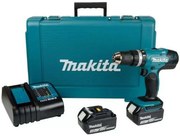 Makita - 18V AKU vrtací šroubovák s příklepem, 2x aku 3,0 Ah LXT, nabíječka DHP453SFE