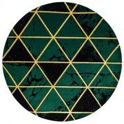 Dywany Łuszczów, Kusový koberec Emerald 1020 green and gold kruh, 120x120 (průměr) kruh, zelená, ložnice