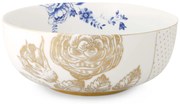 Pip Studio Royal White miska ∅23cm, bílo-modrá (miska z tenkostěnného porcelánu)