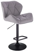 LuxuryForm DESIGN Barová židle MILANO na černé kulaté podstavě - šedá
