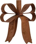Kovový rustikální rezavý svícen mašle Bow Candle Rust - 19*15*18 cm