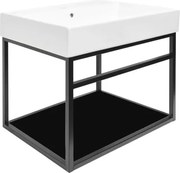Konstrukce s umyvadlem Naturel Industrial 59x45x45 cm černá mat KONZOLEUM60CU