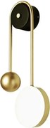 Toolight Toolight, LED nástěnné svítidlo 50cm 5W 4000K 500lm APP1474-CW, zlatá lesklá-černá matná, OSW-03604