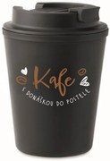 KAFE S DONÁŠKOU DO POSTELE - černý termohrnek 300 ml