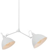 Bílé závěsné svítidlo s kovovým stínítkem 104x104 cm Coben - CustomForm