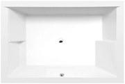Polysan - Asymetrická vana DUPLA, 180x120x54 cm, s konstrukcí, bílá 13711