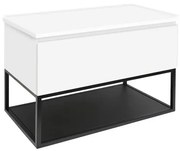 Koupelnová skříňka s krycí deskou SAT B-Way 99x57x45 cm bílá lesk BWAY100WDESK