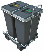 Elletipi Vestavný odpadkový koš ECOFIL - výsuvný, 8 + 8 l