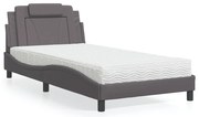 Postel Viana s matrací šedá 100 x 200 cm umělá kůže 3208778
